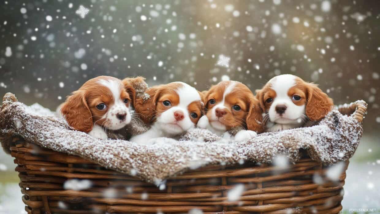 Christmas Puppy Wallpaper - PixelsTalk