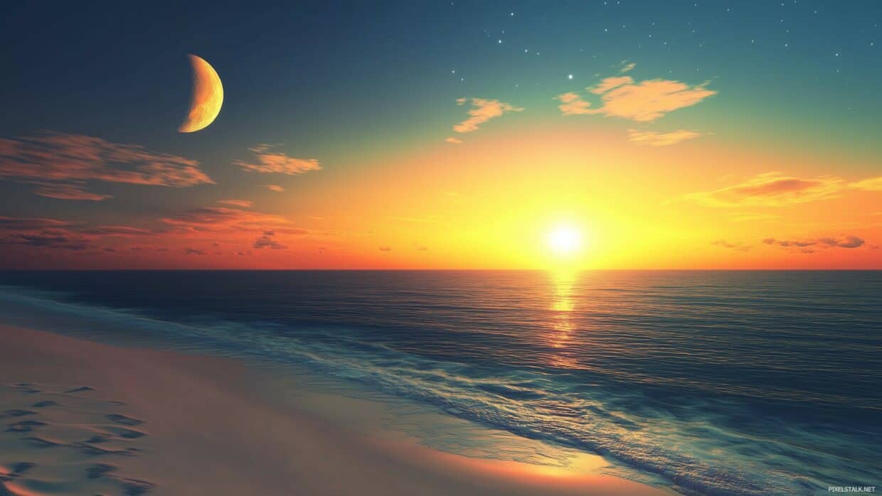 HD Sun Moon Stars Wallpapers - PixelsTalk