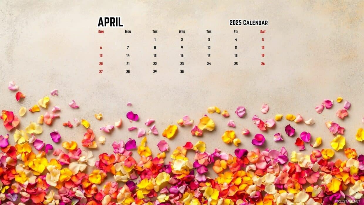April 2025 Calendar Desktop Backgrounds - PixelsTalk