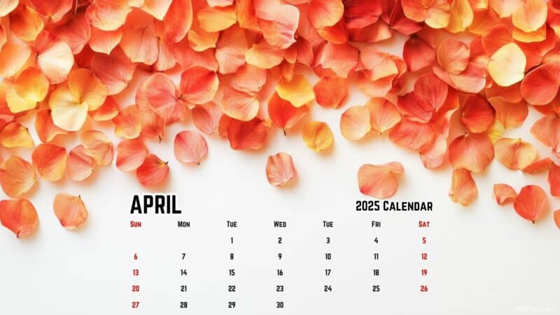 April 2025 Calendar Desktop Backgrounds - PixelsTalk