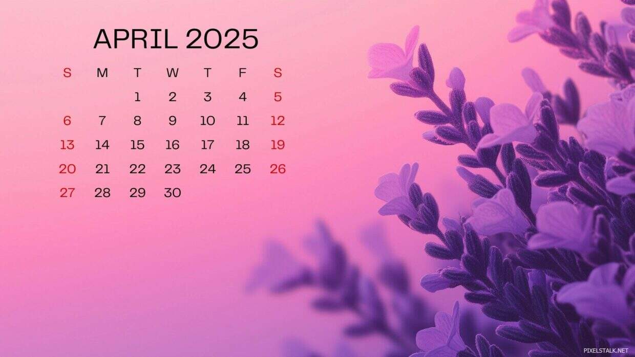 April 2025 Calendar Desktop Backgrounds - PixelsTalk