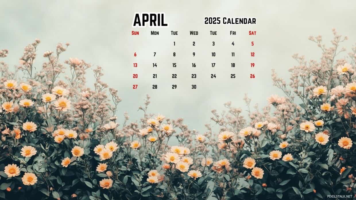 April 2025 Calendar Desktop Backgrounds - PixelsTalk
