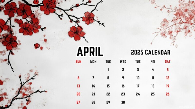 April 2025 Calendar Desktop Backgrounds - PixelsTalk