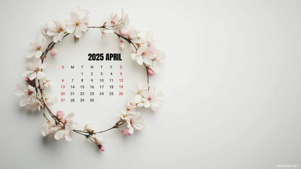 April 2025 Calendar Desktop Backgrounds - PixelsTalk