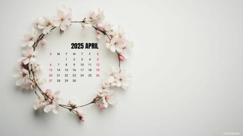 April 2025 Calendar Desktop Backgrounds - PixelsTalk