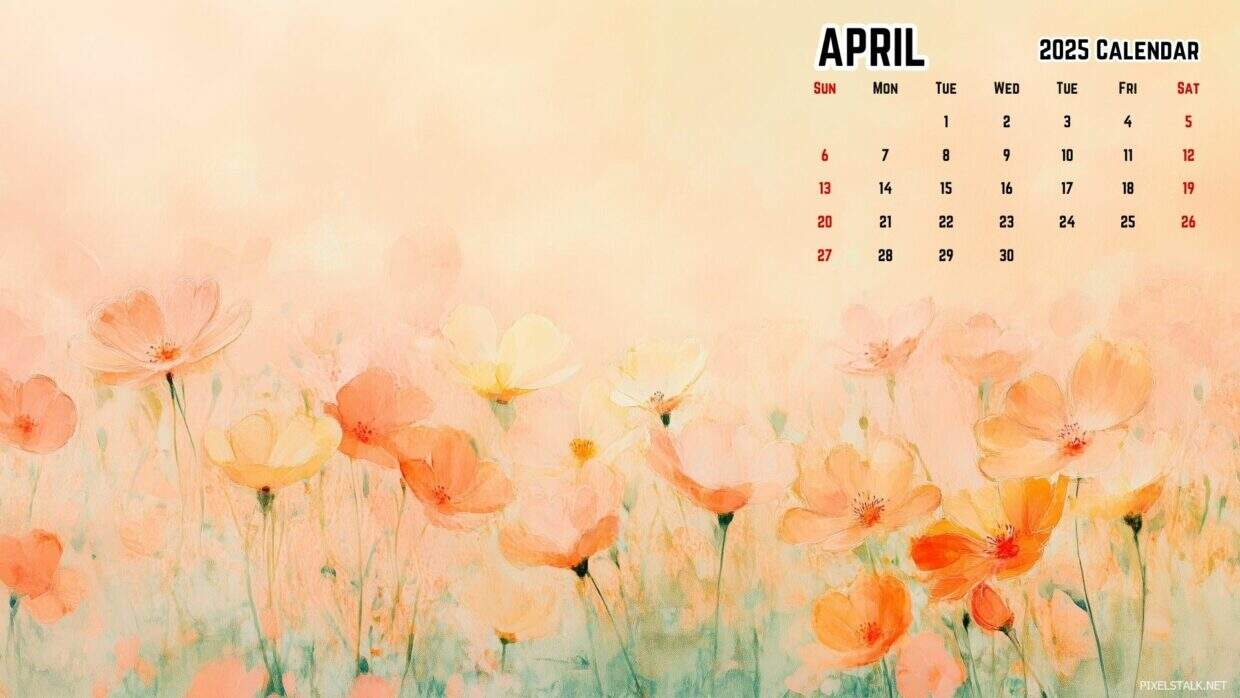 April 2025 Calendar Desktop Backgrounds - PixelsTalk