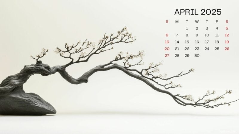 April 2025 Calendar Desktop Wallpapers - PixelsTalk