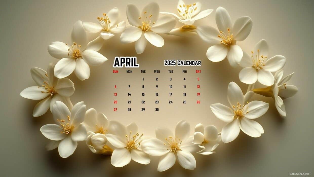 April 2025 Calendar Desktop Wallpapers - PixelsTalk