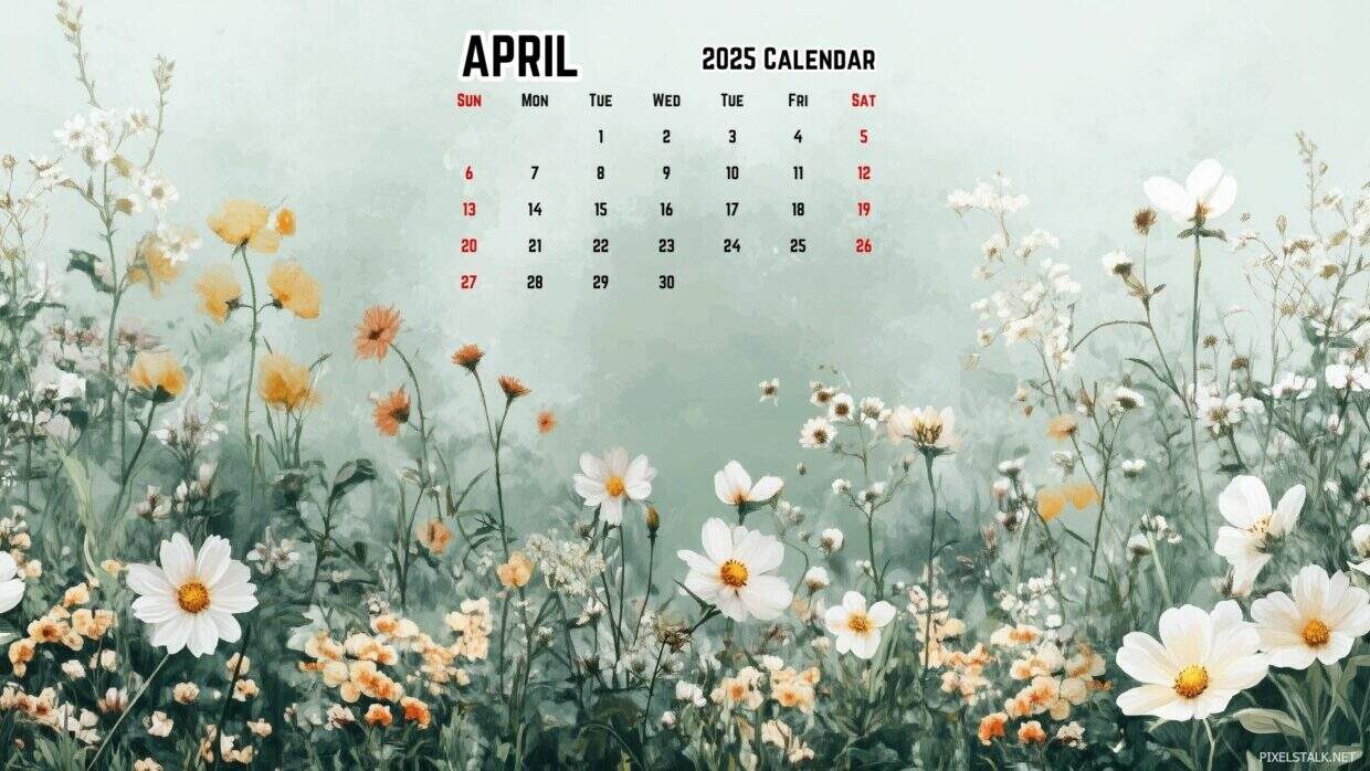 April 2025 Calendar Desktop Wallpapers - PixelsTalk
