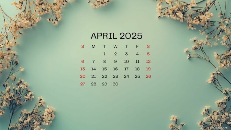 April 2025 Calendar Desktop Wallpapers - PixelsTalk
