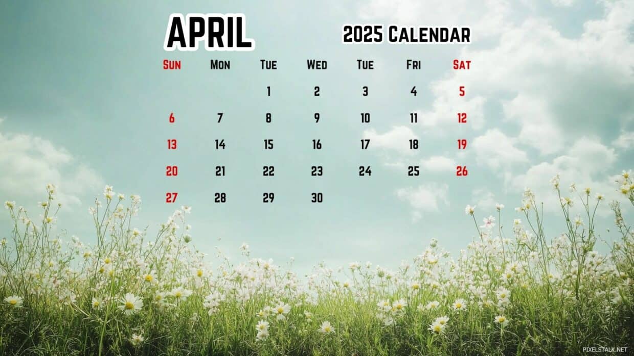 April 2025 Calendar Desktop Wallpapers - PixelsTalk