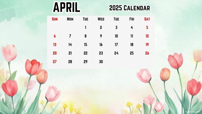 April 2025 Calendar Desktop Wallpapers - PixelsTalk