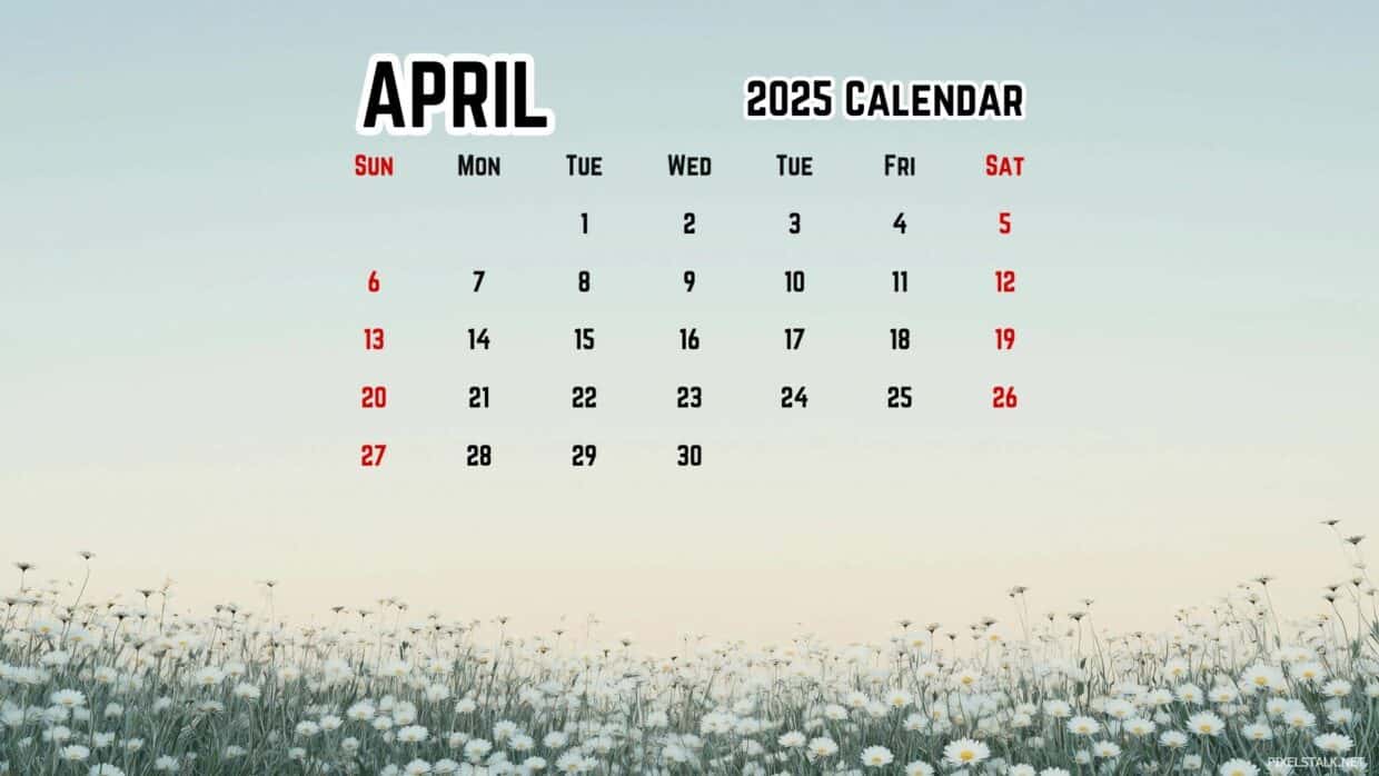 April 2025 Calendar Desktop Wallpapers - PixelsTalk