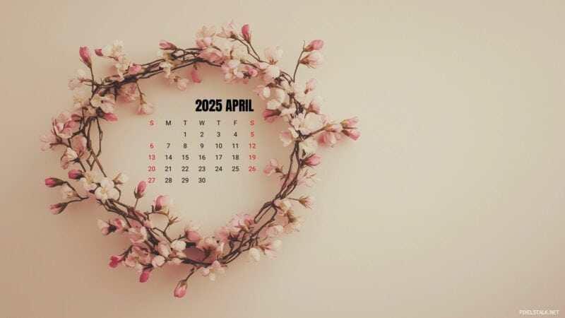 April 2025 Calendar Desktop Wallpapers - PixelsTalk