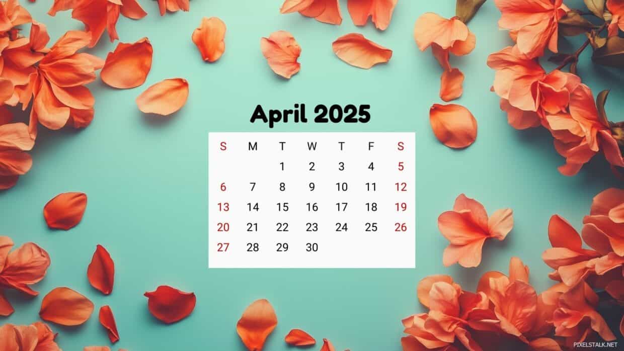April 2025 Calendar Desktop Wallpapers - PixelsTalk