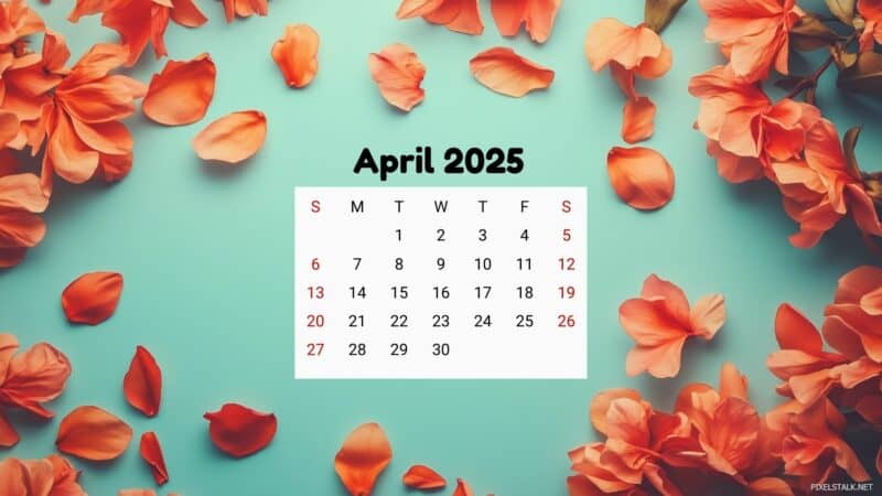 April 2025 Calendar Desktop Wallpapers - PixelsTalk