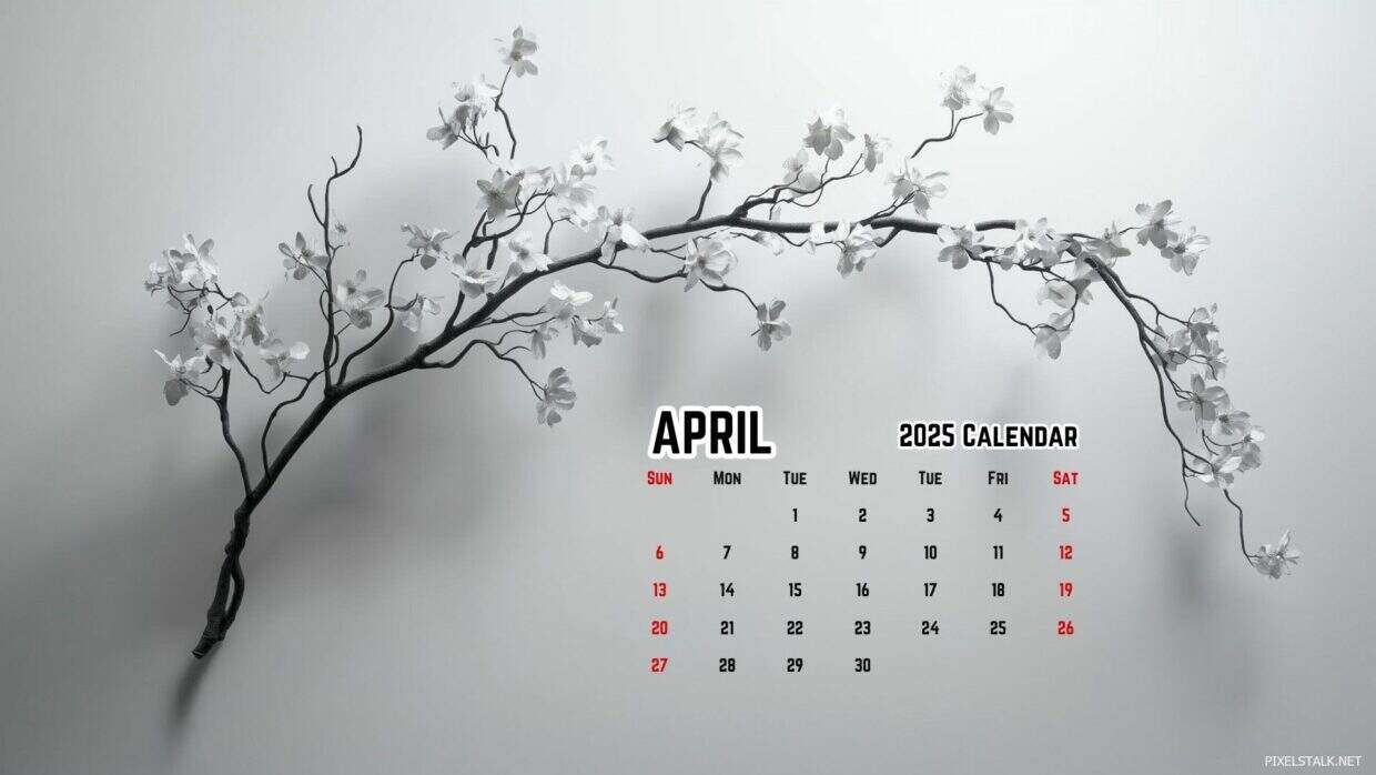 April 2025 Calendar Desktop Wallpapers - PixelsTalk