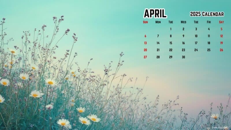 April 2025 Calendar Desktop Wallpapers - PixelsTalk