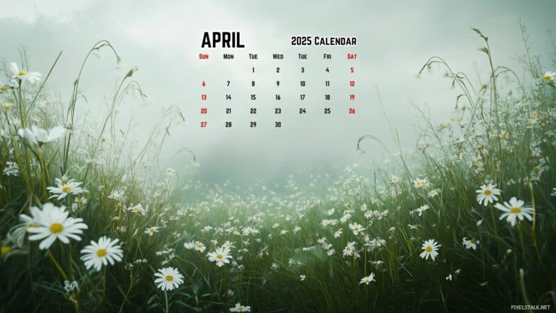 April 2025 Calendar Desktop Wallpapers - PixelsTalk