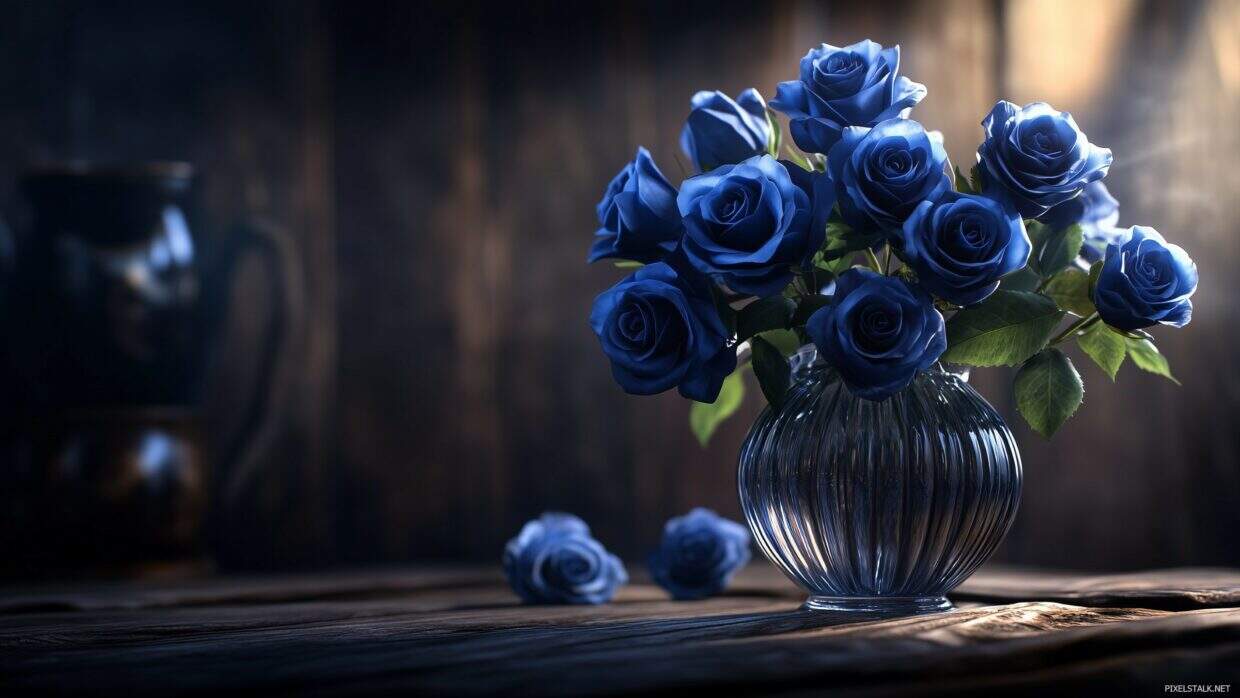 Blue Rose Wallpaper HD - PixelsTalk