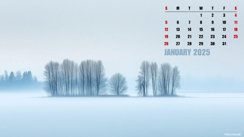2025 January Calendar Desktop Backgrounds - PixelsTalk