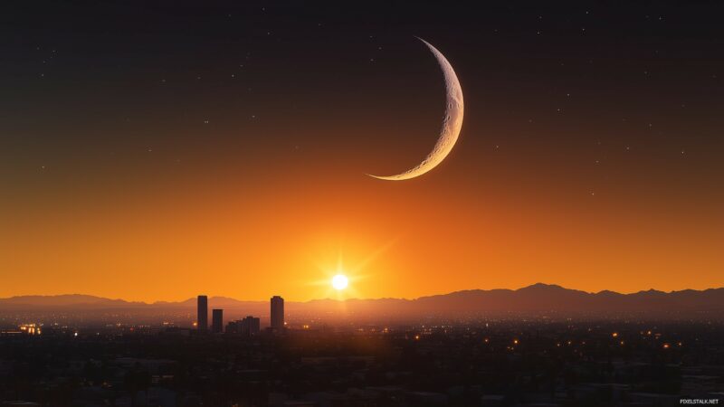 Crescent Moon HD Wallpaper - PixelsTalk