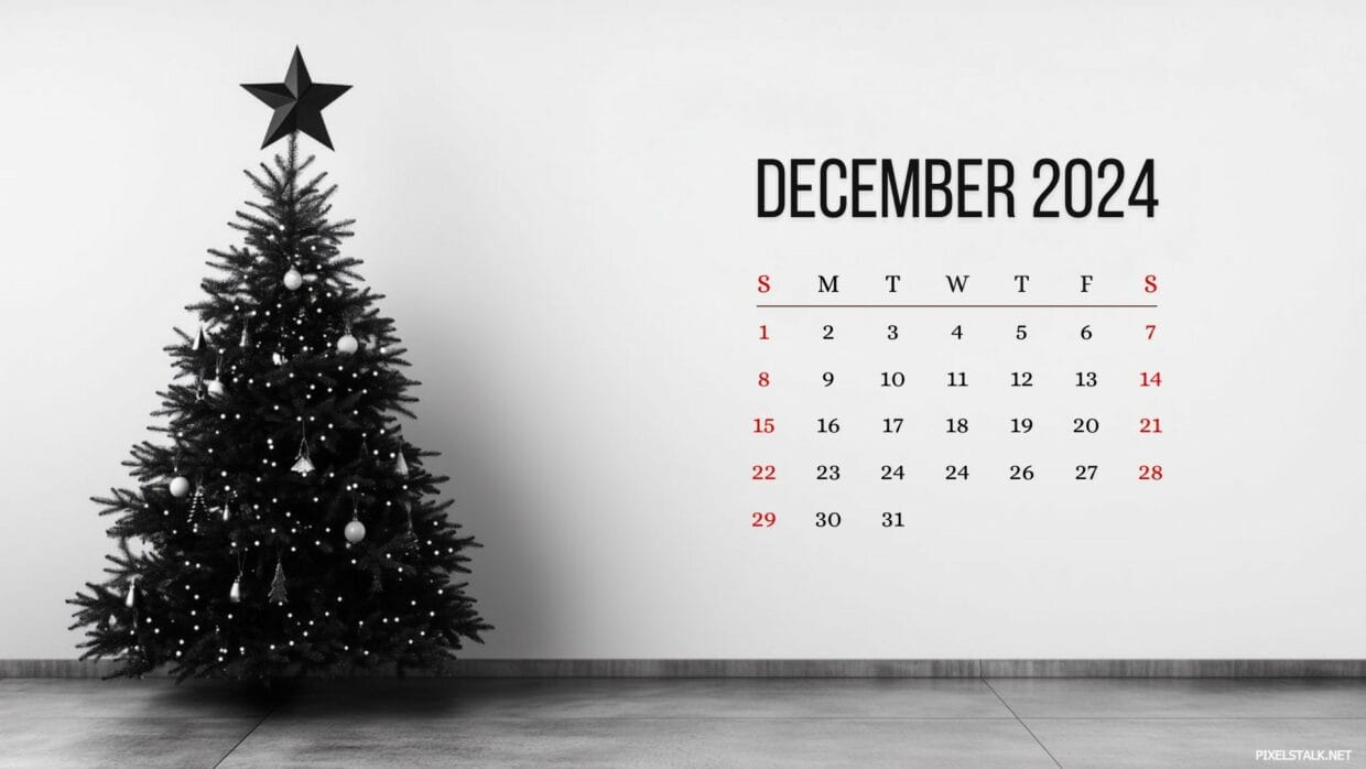 December 2024 Calendar Desktop Wallpapers - PixelsTalk