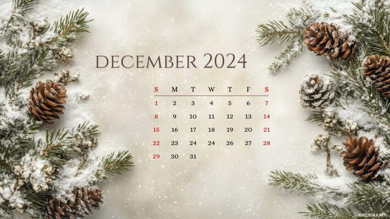 December 2024 Calendar Desktop Wallpapers - PixelsTalk