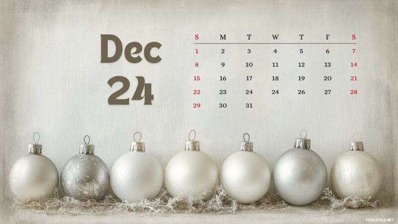 December 2024 Calendar Desktop Wallpapers - PixelsTalk