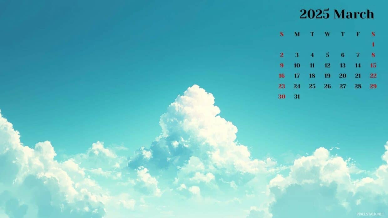 March 2025 Calendar Desktop Wallpapers - PixelsTalk