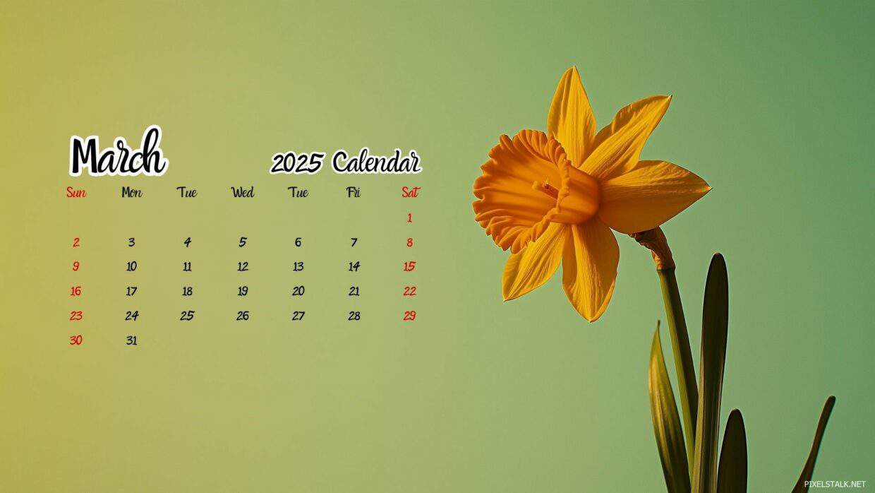 March 2025 Calendar Desktop Wallpapers - PixelsTalk