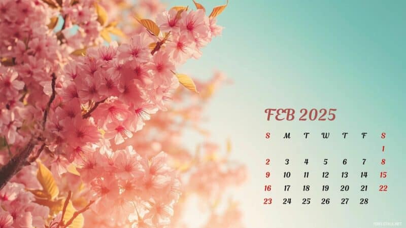 February 2025 Calendar Desktop Backgrounds - PixelsTalk