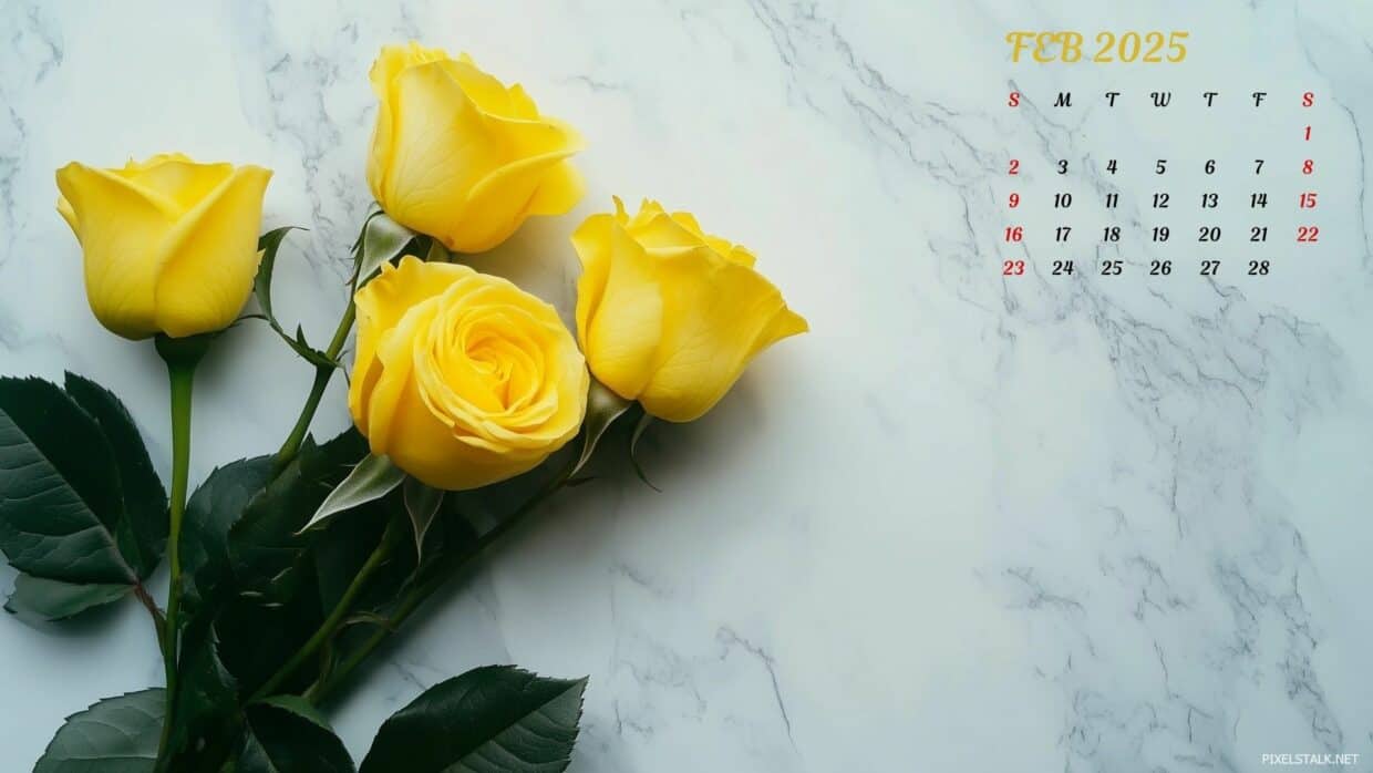 February 2025 Calendar Desktop Wallpapers - PixelsTalk