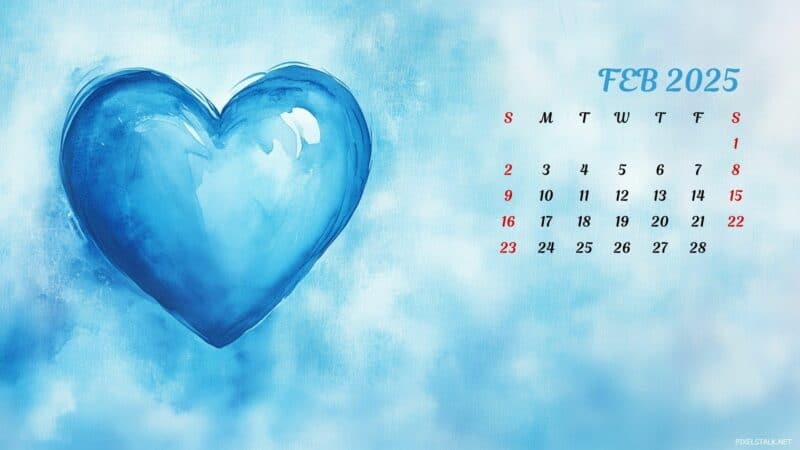 February 2025 Calendar Wallpaper HD - PixelsTalk