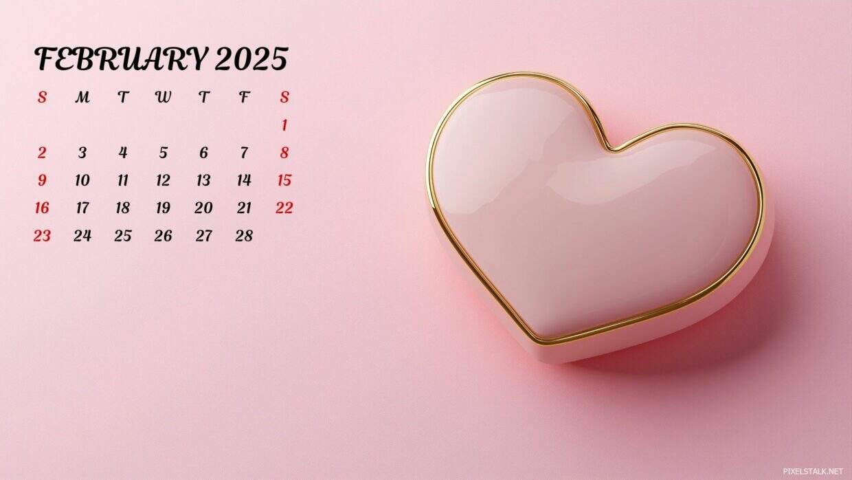 February 2025 Calendar Desktop Wallpapers - PixelsTalk