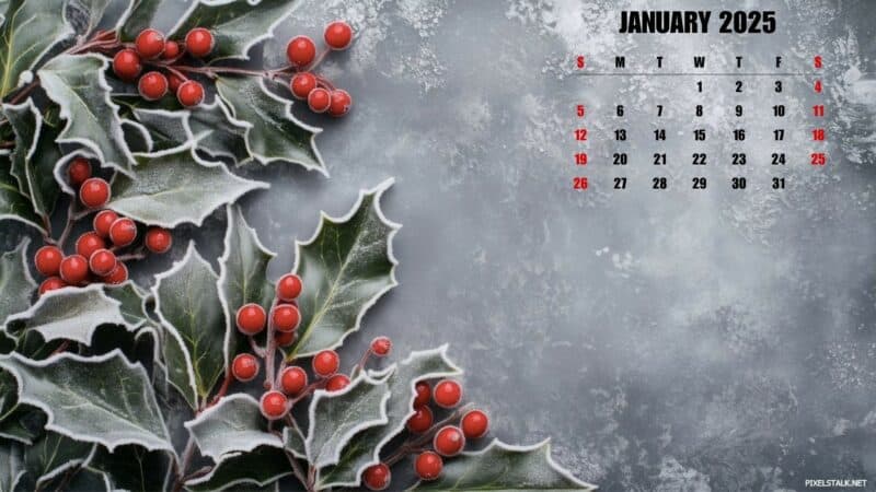 2025 January Calendar Desktop Wallpapers - PixelsTalk