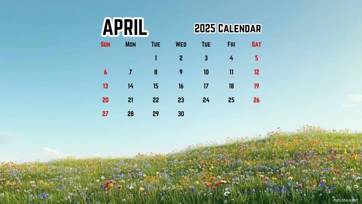 April 2025 Calendar Desktop Backgrounds - PixelsTalk