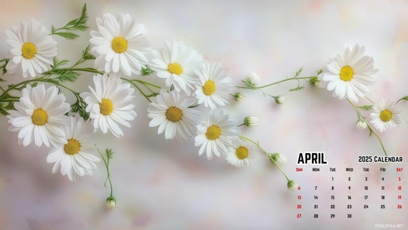April 2025 Calendar Desktop Wallpapers - PixelsTalk