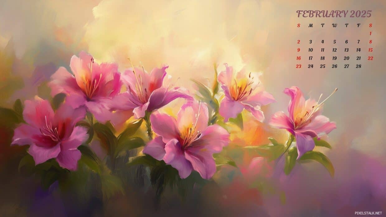 February 2025 Calendar Desktop Backgrounds - PixelsTalk