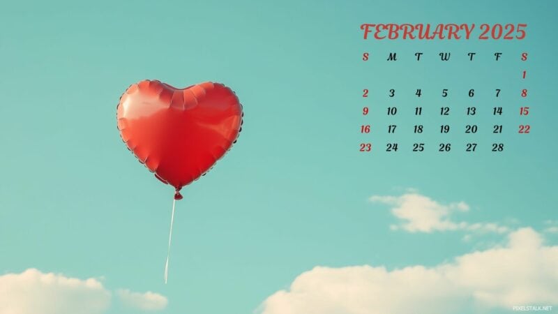 February 2025 Calendar Desktop Wallpapers - PixelsTalk