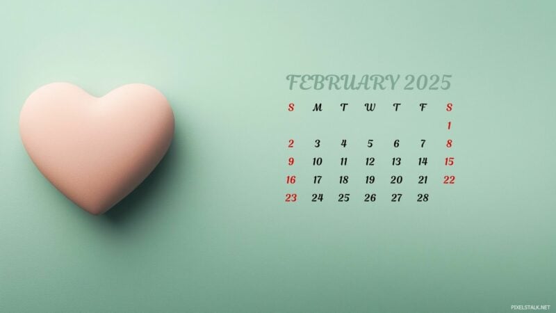 February 2025 Calendar Desktop Wallpapers - PixelsTalk