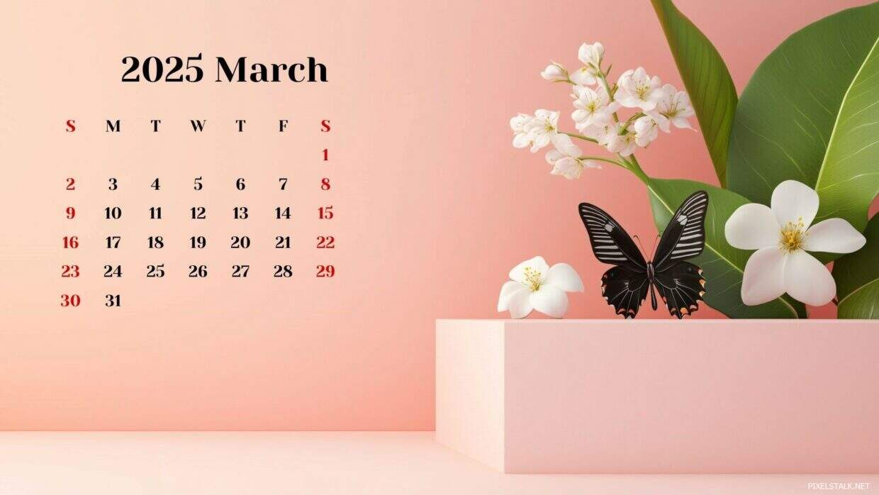 March 2025 Calendar Desktop Backgrounds - PixelsTalk