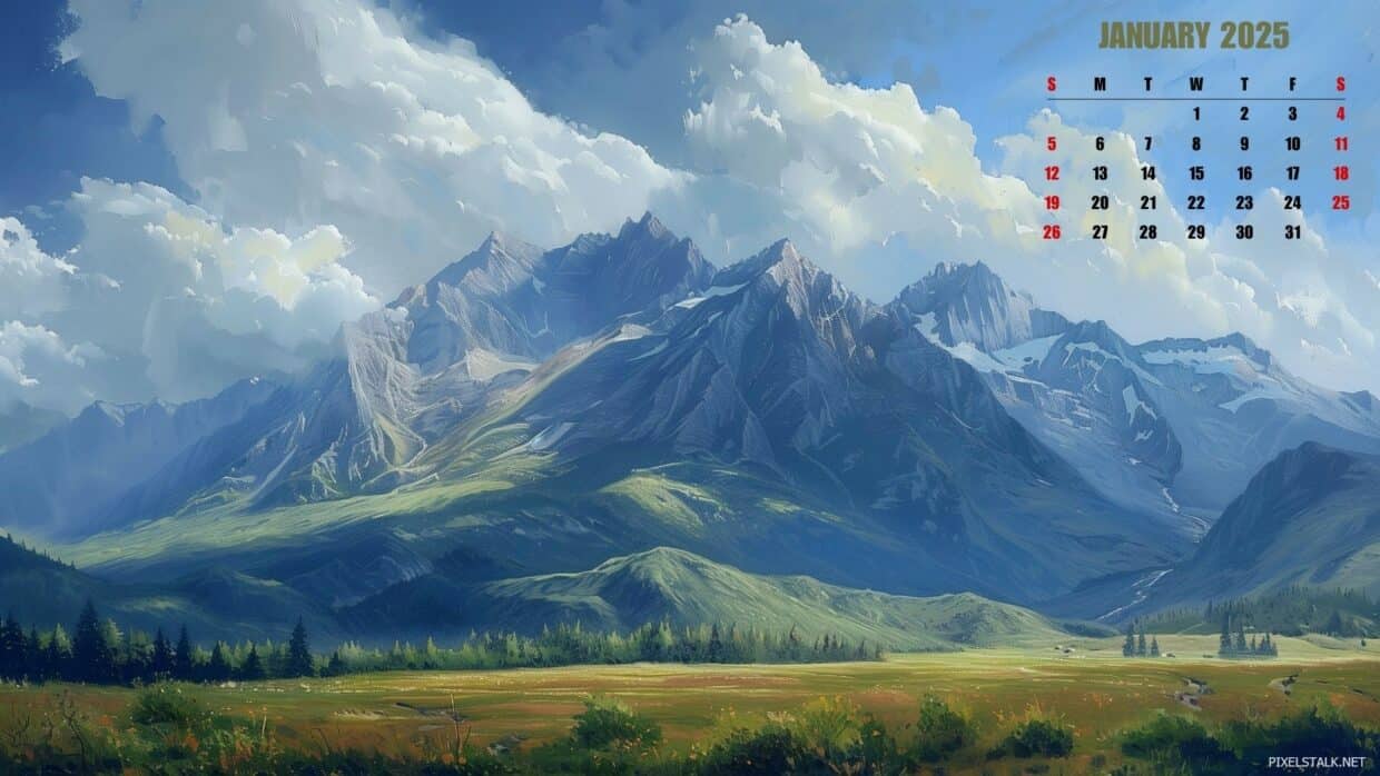 2025 January Calendar Desktop Backgrounds - PixelsTalk