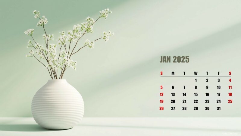 2025 January Calendar Desktop Backgrounds - PixelsTalk