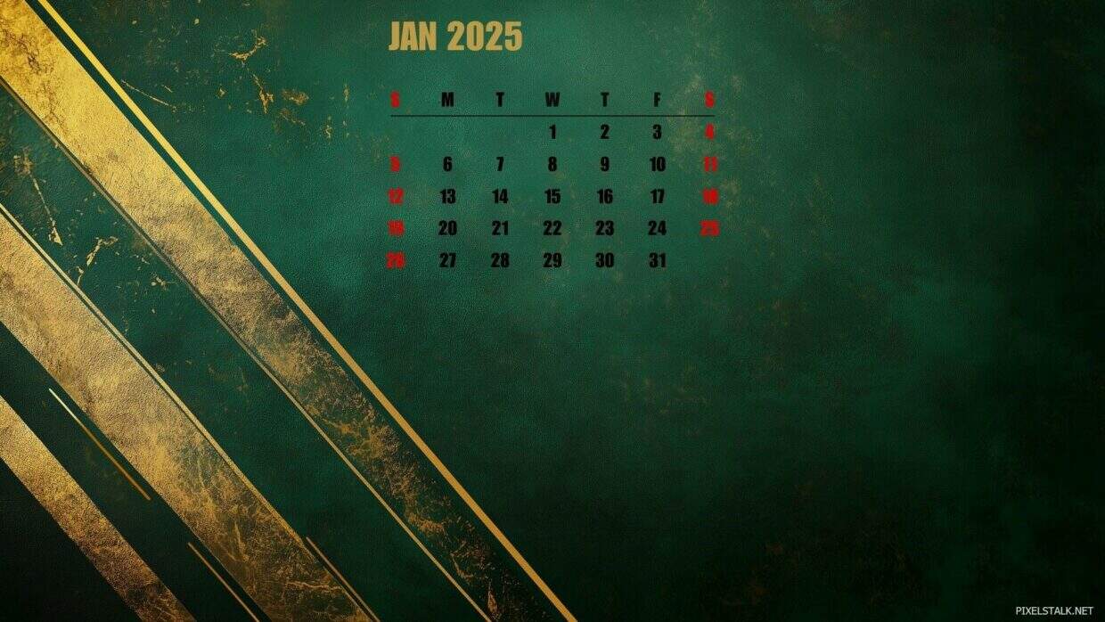 2025 January Calendar Desktop Backgrounds - PixelsTalk