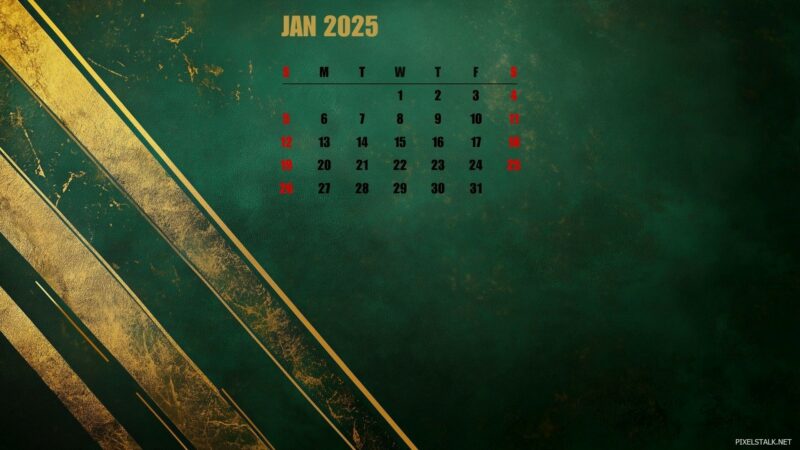 2025 January Calendar Desktop Backgrounds - PixelsTalk