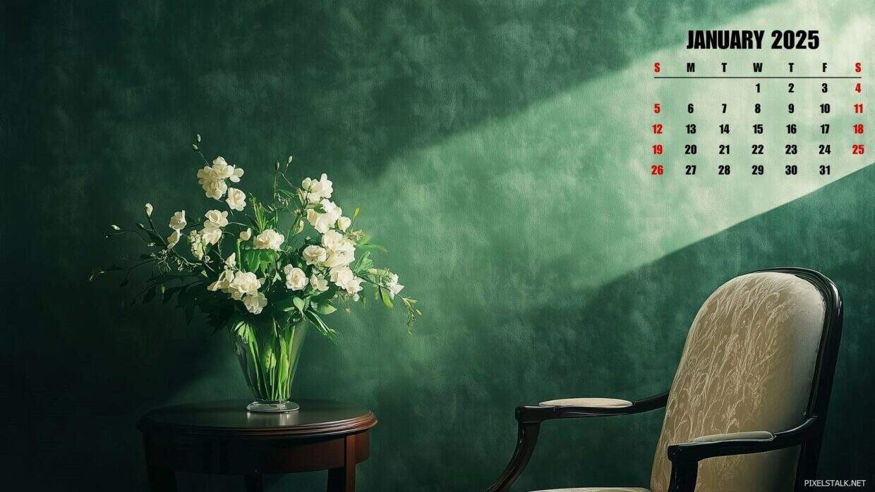 2025 January Calendar Desktop Backgrounds - PixelsTalk