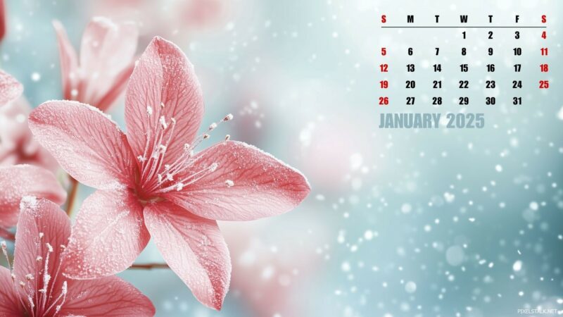2025 January Calendar Desktop Backgrounds - PixelsTalk