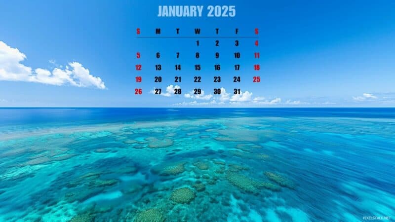 2025 January Calendar Desktop Backgrounds - PixelsTalk