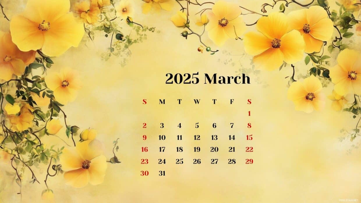 March 2025 Calendar Desktop Backgrounds - PixelsTalk